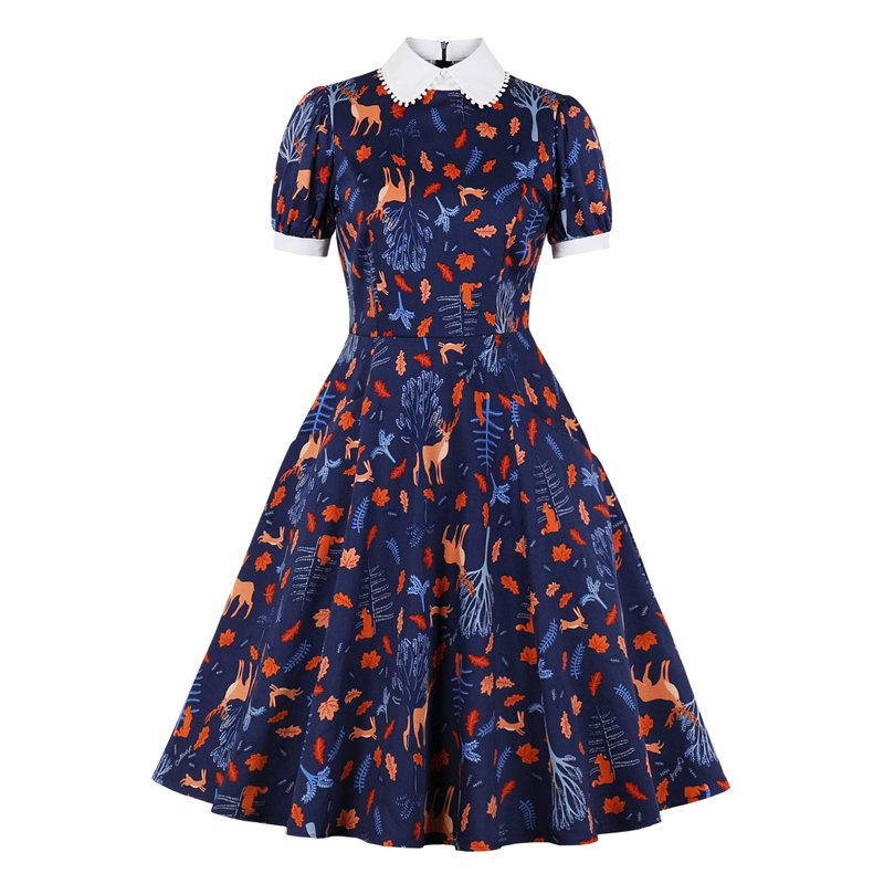 Sukienka w stylu Pin up z motywem lasu | Retro Moda Shop - retro-moda ...